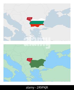Travel to Bulgaria concept, map with pin on map of Bulgaria. Vacation ...