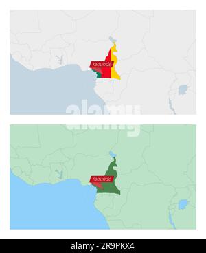 Map of Cameroon with pin of country capital. Cameroon Map with ...