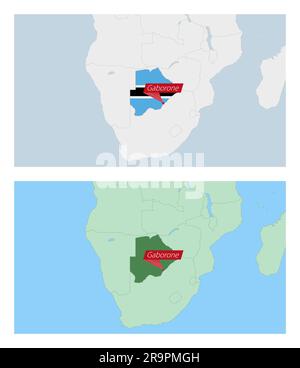 Map of Botswana with pin of country capital. Botswana Map with ...