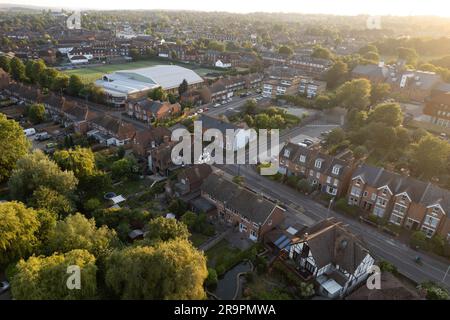 Drone aerial scenery of Canterbury city in Kent United Kingdom. Top ...