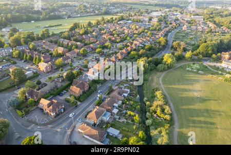 Drone aerial scenery of Canterbury city in Kent United Kingdom. Top ...
