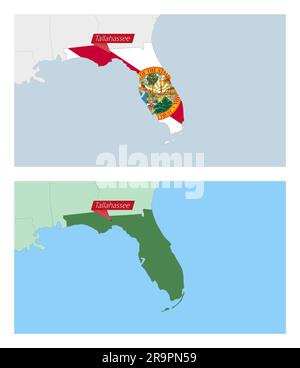 Map of Florida with pin of country capital. Florida Map with ...