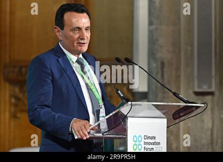 AstraZeneca CEO Pascal Soriot speaks during an event with President ...