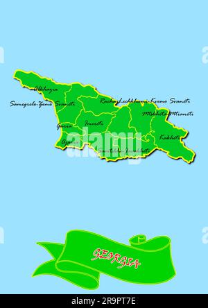 Georgia state political map Stock Photo - Alamy