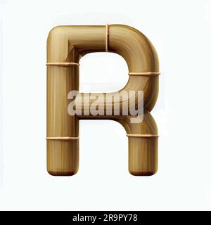 capital letter E in bamboo with white background. Bamboo alphabet ...