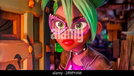 PAW PATROL: THE MIGHTY MOVIE, from left: Rocky (voice: Callum Shoniker ...