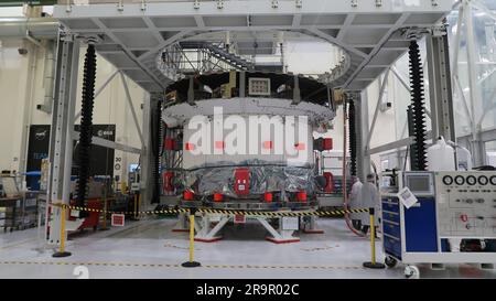 Artemis II European Service Module. Technicians at NASA’s Kennedy Space ...