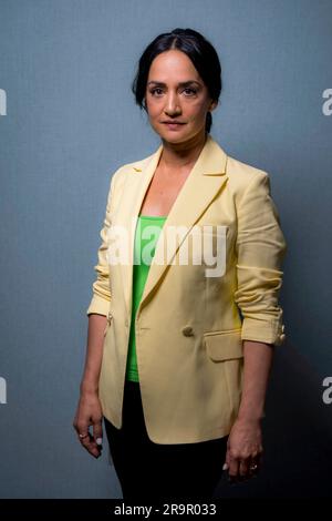 Archie Panjabi poses for portrait photographs to promote the television ...
