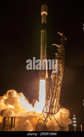 A SpaceX Falcon 9 rocket launches with the Surface Water and Ocean ...