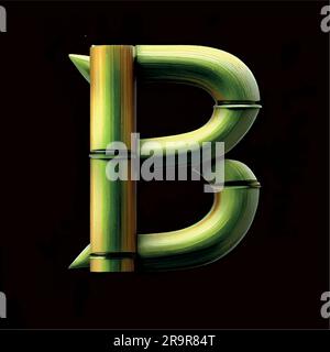 capital letter M in bamboo green with white background Stock Vector ...