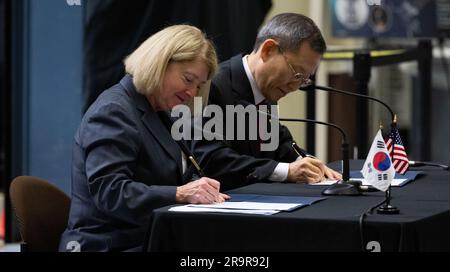 NASA and MSIT Joint Statement Signing. NASA Deputy Administrator Pam ...