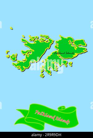 Outline map of Falkland Islands Stock Photo - Alamy