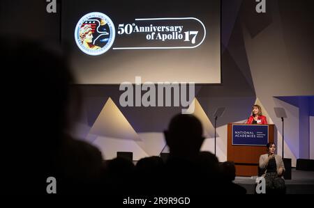 Apollo 17 50th Anniversary Celebration. Teasel Muir-Harmony, curator of ...