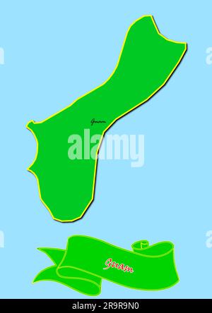 Map of Guam Stock Photo - Alamy