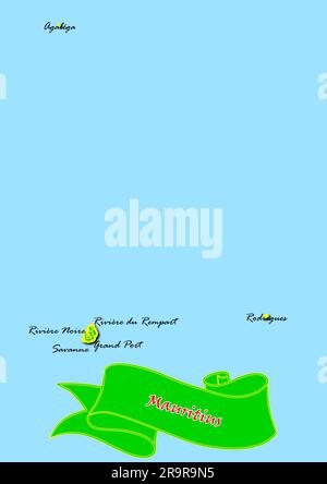 Map of Mauritius Stock Photo - Alamy