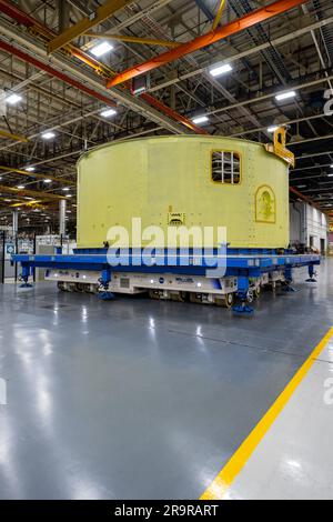 NASA teams moved the SLS rocket core stage from Michoud to Pegasus ...