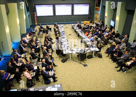 NASA, SpaceX managers, and international partners meet at Kennedy Space ...