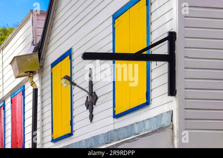 Old town historic streets of Redcliffe Quay in Saint Johns on Antigua ...
