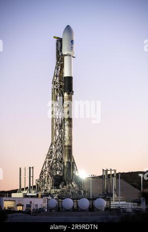 SWOT Prelaunch. A SpaceX Falcon 9 rocket with the Surface Water and ...