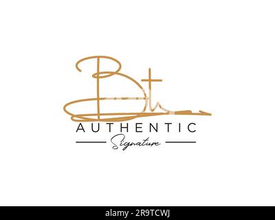 BT Signature Logo Template Vector Stock Vector Image & Art - Alamy