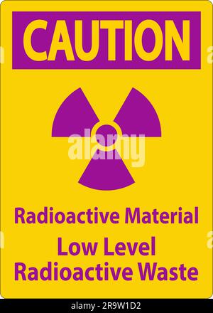Caution Sign Radioactive Materials, Low Level Radioactive Waste Stock ...
