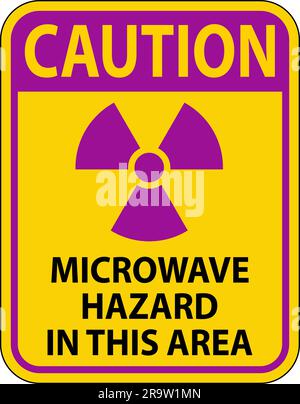 Caution Sign Microwave Hazard In This Area with Symbol Stock Vector ...