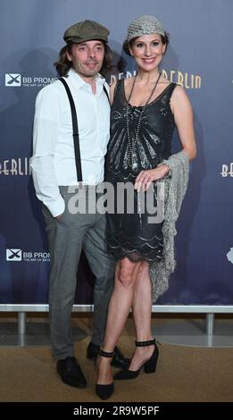 Mara Bergmann and her husband Alexander Hoffmann attend the premiere of ...