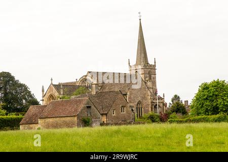 Village parish church of Saint Cyriac, Lacock, Wiltshire, England, UK ...