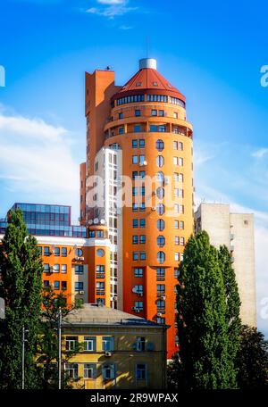 Kiev, Ukraine, Beautiful decorated building in classical style in ...