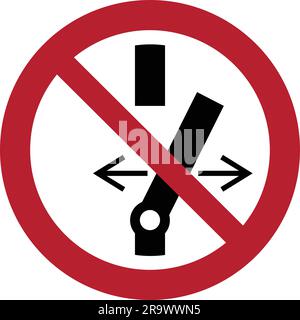 Do not change the state of the switch, prohibition sign, vector ...