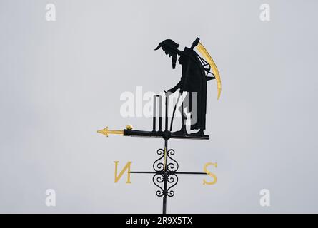 The Father Time weather vane above the ground at Lord's Cricket Ground ...