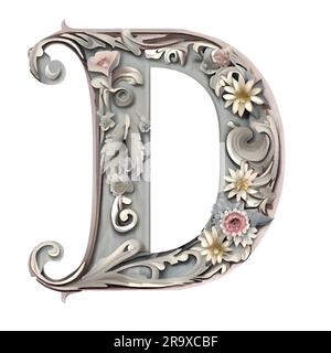 3D decorated alphabet letter Vector Stock Vector Image & Art - Alamy