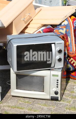 Electronic waste, bulky waste standing by the roadside, Germany Stock ...