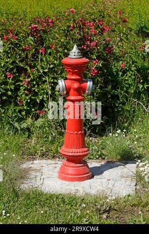 Red hydrant, Germany Stock Photo - Alamy