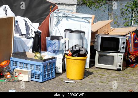Electronic waste, bulky waste standing by the roadside, Germany Stock ...