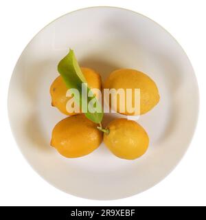 four lemons in a dish isolated over transparent background PNG Stock ...