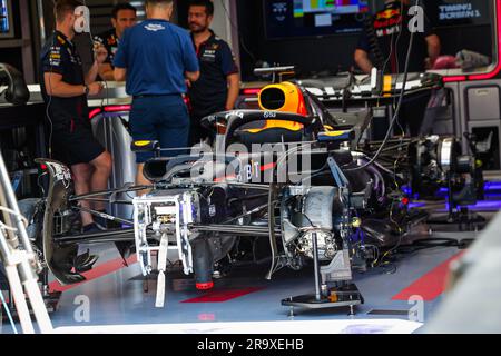 Red Bull Racing RB19, mechanical detail of the engine during the ...