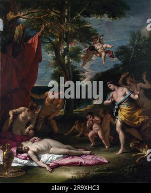 Sebastiano Ricci painting, Bacchus and Ariadne, oil on canvas, 1700 ...