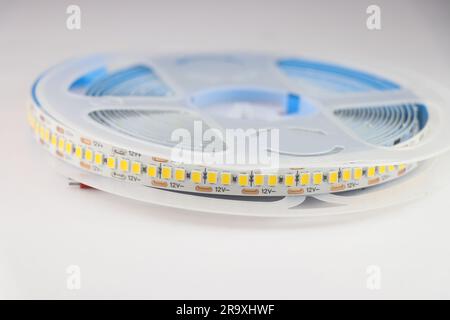 LED strip on a reel isolated on a white background Stock Photo - Alamy