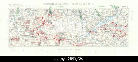 Battle of Le Cateau, 26 August, 1914. First World War. 1933 old vintage ...