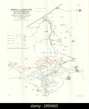 Cavalry, II & III Corps advance, 8-15th October 1914. First World War ...