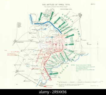 Battle of Ypres 1914. 20th October 1914. First World War. 1933 old ...