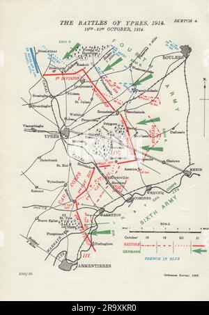 Battle of Ypres 1914. 20th October 1914. First World War. 1933 old ...