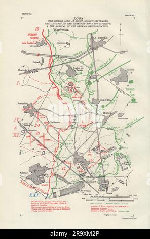 Battle of Loos, 25th Sept 1915 at Zero, 6:30am. WW1. Trenches 1928 old ...