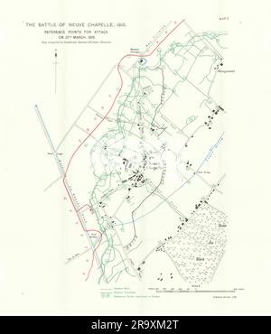 Battle of Neuve Chapelle 10th March 1915. Assault & 10am. Trenches 1927 ...
