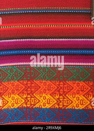 colorful traditional fabrics from northwestern Argentina Stock Photo ...