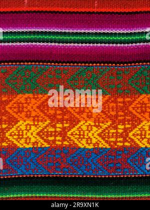 colorful traditional fabrics from northwestern Argentina Stock Photo ...