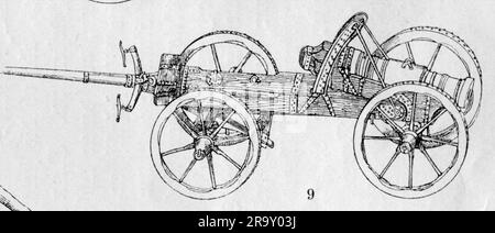 weapons, artillery, light field gun on a gun carriage with double ...