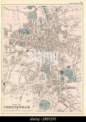 CHELTENHAM vintage town/city plan. Gloucestershire. WARD LOCK 1940 old ...