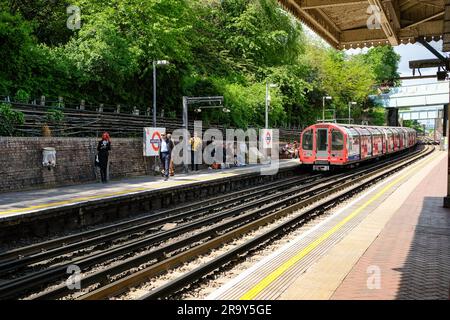 London- May 2023: North Acton underground station, a Piccadilly line ...